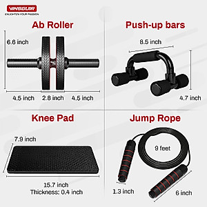 Vinsguir Ab Roller, 4-in-1 Ab Roller Kit with Knee Pad