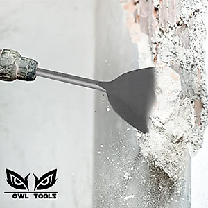 Owl Tools 6" Wide SDS Max Chisel Bit (Industrial Grade - 6" x 14") Tile Grout Thinset Removal Tool - Compatible with All SDS Max Rotary Hammers