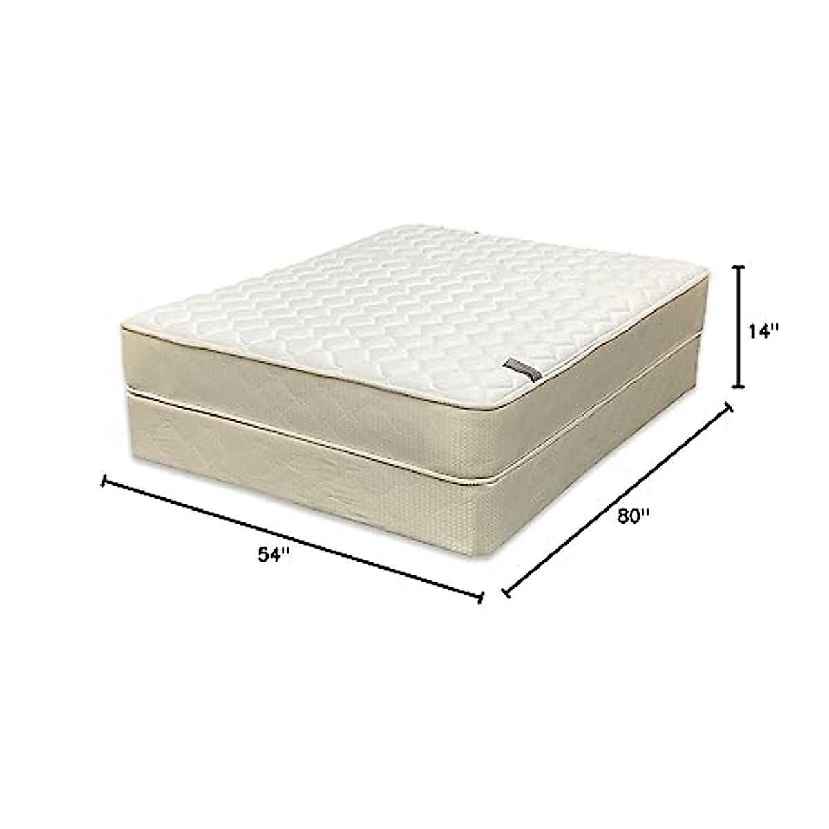 Greaton, 10-Inch Medium Plush Tight top Innerspring Mattress & 4" Wood Box Spring Set, Full XL