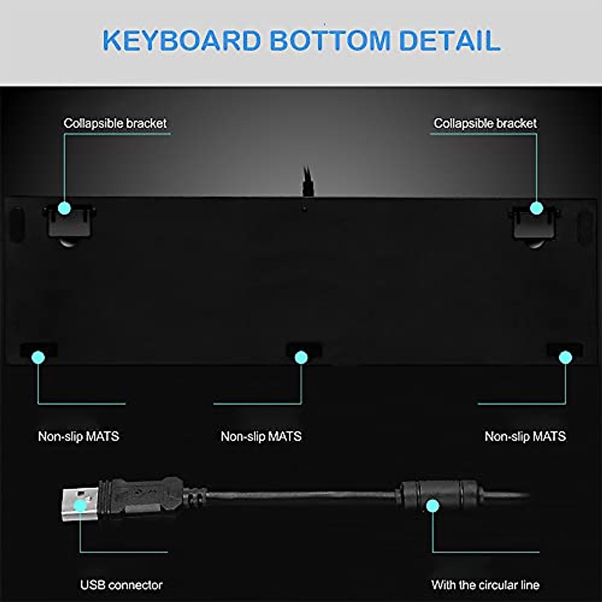 Jamerxie Typewriter Keyboard, RGB Mix Colour Punk Mechanical Keyboard, 104-key Light up Gaming Retro Keyboard with Wired USB for Computers, White/Black (Black Punk)
