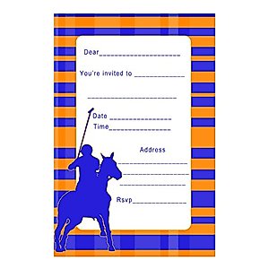 30 Invitations Polo Boy Birthday Party Fill In Personalized Cards Photo Paper