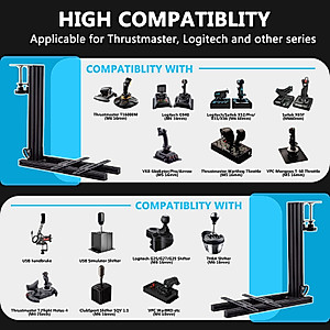 Set of 2 Desktop Mount for Flight Simulator Joystick for Logitech X56/X52/X52 Pro/Thrustmaster T-Flight Hotas, Thrustmaster T.16000M, Thrustmaster TCA, Throttle and Hot Air System Flight Simulator Joystick.
