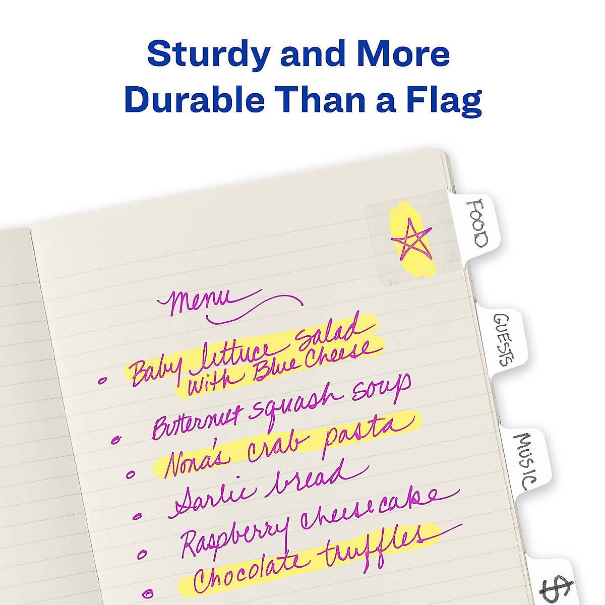 Avery Mini Ultra Tabs, 1" x 1.5", 2-Side Writable, White, 40 Repositionable Tabs (74788)