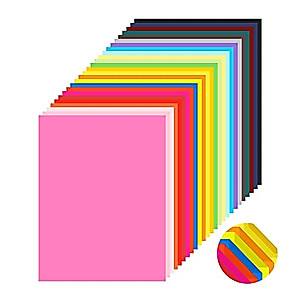 YINUOYOUJIA 100 sheets Colored Cardstock,25 Assorted Colors Cardstock,8.5x11in Printer Paper,250gsm/92lb Thick Card Stock for Card Making, Craft, Scrapbooking,Party Decors, Kids School Supplies