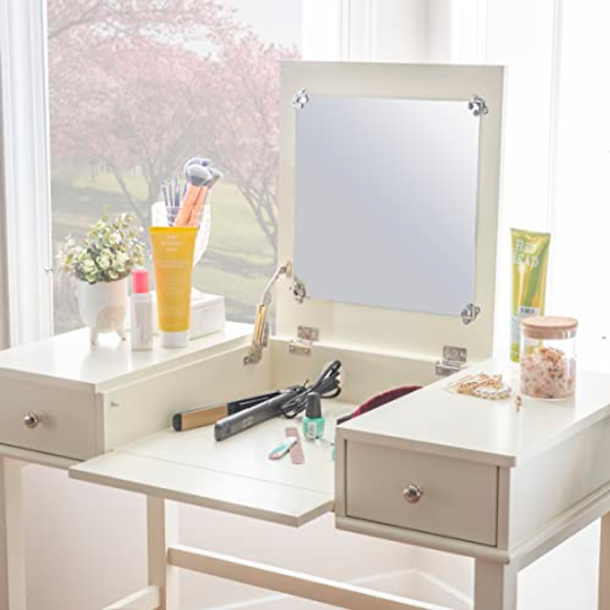 Linon Set, Cream Jackson Vanity, 30" x 36" x 18",