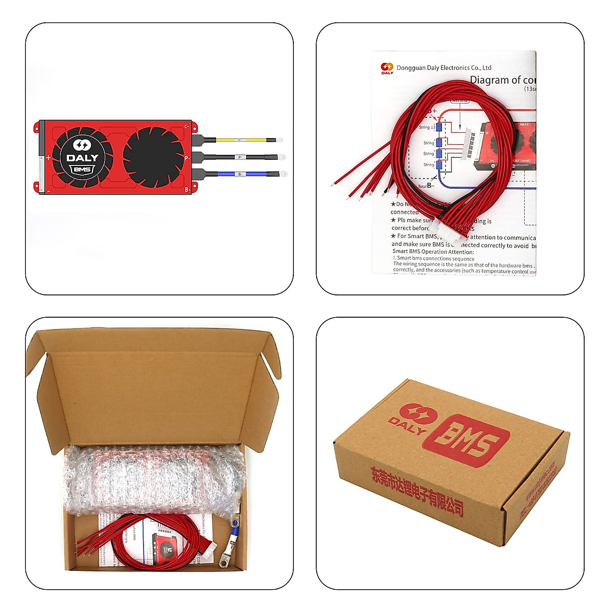 DALY Li-ion BMS 10S 36V 20A PCB Protection Board with Seperate Charge and Discharge Protection Port for DIY Electric Tools 18650 Batteries