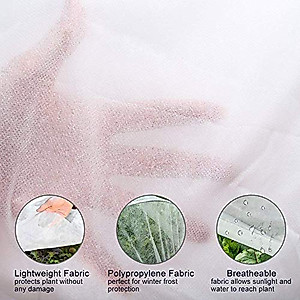 Kasbon Plant Covers Freeze Protection & Plant Blanket Fabric 8Ft x 26Ft Rectangle Plant Cover for Winter Frost Protection & Plant Growth Season(Includes 6pcs Garden Stakes)