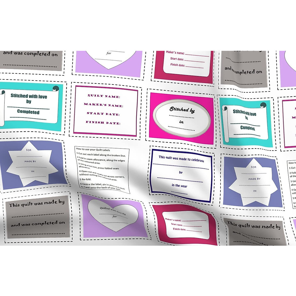 Spoonflower Fabric - Quilt Label Out Sewing Printed on Petal Signature Cotton Fabric Fat Quarter - Sewing Quilting Apparel Crafts Decor