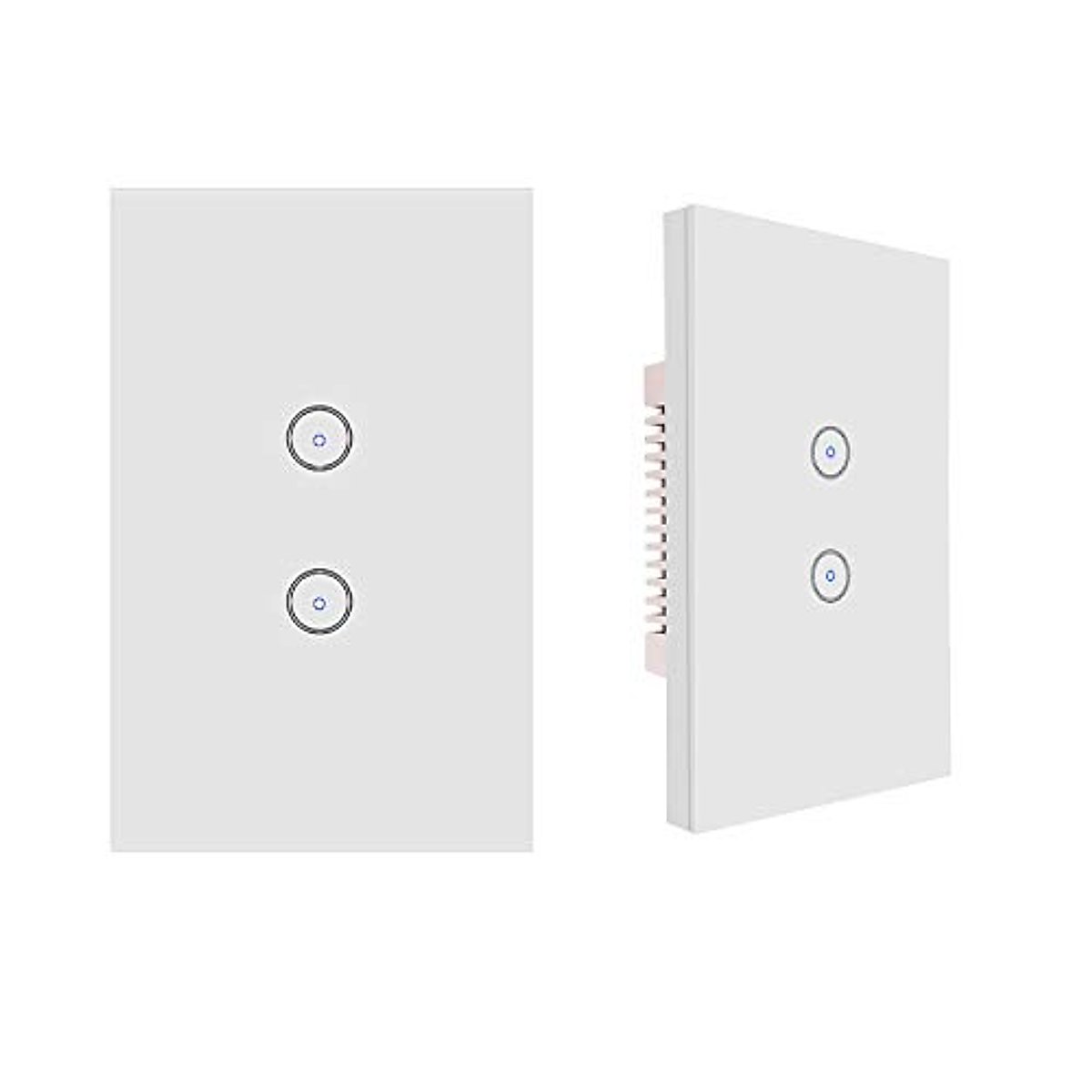 2pack Smart Light Switch WiFi Touch Wall Light Switch Easy to Install, App Remote Control Timer Switch，Voice Control，Set Schedule Timer，Compatible with Amazon Alexa and Google Assistant