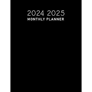 2024-2025 Monthly Planner: Large Two Year Schedule Organizer with Black Cover (January 2024 through December 2025).