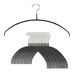 Mawa by Reston Lloyd Euro Ultra Light/Thin Series, Non-Slip Space-Saving Clothes Hanger for Shirts & Dresses, Style 40/PT, Set of 20, Black