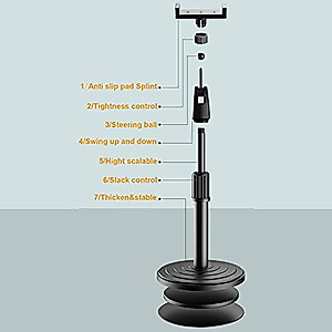 Phone Holder for Desk,Angle Height Adjustable 360 Rotation Cell Phone Stand(Black)