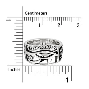 WithLoveSilver 925 Sterling Silver Ancient Egyptian Eye of Horus Symbol of Protection Ring (12)