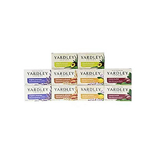 Yardley London Soap Bath Bar Bundle - 10 Bars: English Lavender, Oatmeal and Almond, Aloe and Avocado, Cocoa Butter, Lemon Verbena 4 Ounce Bars (Pack of 10, Two of each)