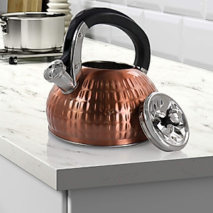 Megachef 3 Liter Stovetop Whistling Kettle in Copper