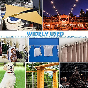 HDYAR 84 Pcs Sun Shade Sail Hardware Kit with Cable Wire Rope for Rectangle Square Triangle Shade Sail Installation, 6 inch 304 Grade Stainless for Garden,Outdoors,DIY Crafts,Railing