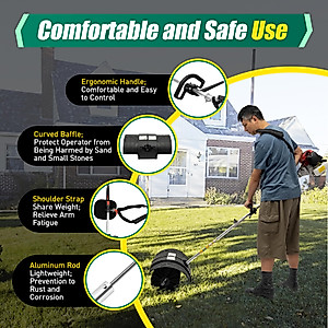 Artificial Grass Brush Power Broom, 52cc 2.3hp Sweeper Driveway Turf Lawns Handheld Sweeper,1700W Portable Power Sweeper Handheld Broom Sweeper Gasoline Engine Power Broom Brush Cleaner Tools