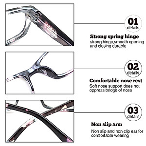 VIDEBLA 5 Pack Computer Reading Glasses Men and Women Anti Eyestrain Blue Light Blocking Glasses for Reading (5 Mix-2, 4.00)