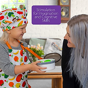 Next Milestones Kids Kitchen Playset - Cooking Toys Kit for Pretend Play - Apron, Chef's Hat, Cookware, Utensils, Pans, Pots & Vegetables Included - Suitable for Children 3 Years & Up - 30-Piece Set