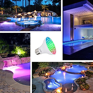 XIUBE SPA LED Light Bulb for In-ground SPA Underwater Swimming Pool RGB Color PAR20 LED Light Bulb E26 Base Replacement for Light Fixtures Remote Switch Control, 12V-12W-RGB LED SPA Light, 12V RGB