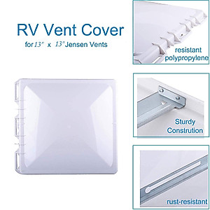 Swess RV Roof Vent Lid Cover for Jensen Metal Roof Vents Suitable for 13 * 13 Inch Motorhome Roof Vent Cover Camper Trailer