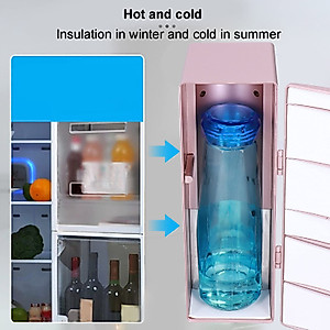 Luqeeg Mini Refrigerator - Portable Mini Fridge with 1.2m USB Cable & Silicone Pad, Compact Fridge for Home, Bedroom, Dorm, Office, Car