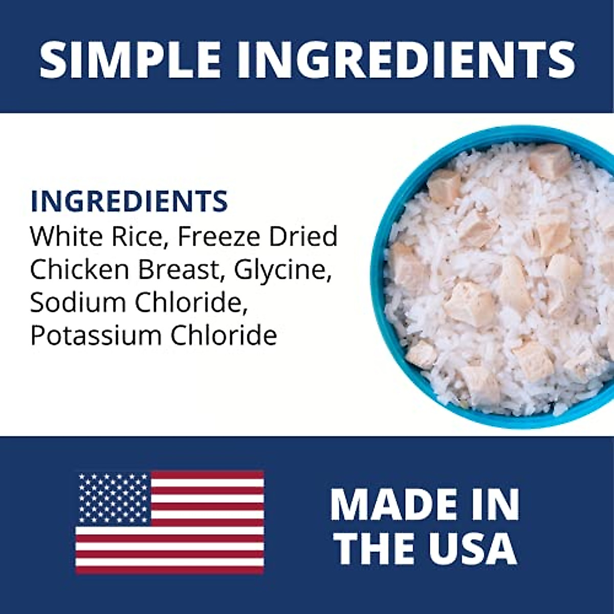 Under the Weather Bland Diet for Dogs | Easy to Digest for Sick Dogs | Contains Electrolytes, Gluten-Free, All Natural | Freeze-Dried 100% Human Grade Meats | 1 Pack - Chicken, Rice - 6oz