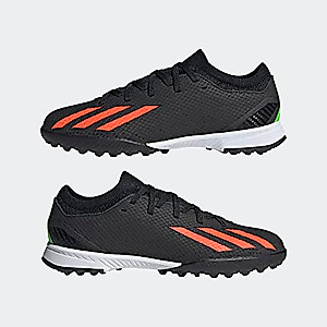 adidas X Speedportal.3 Turf Soccer Shoe, Black/Solar Red/Solar Green, 2 US Unisex Little Kid