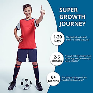 Grow Power Height Growth - Powerful Height Growth Formula for Children (10+) & Teens - Supports Healthy Height Growth, Overall Health with Calcium, Vitamin D3, Phosphorus, Magnesium & More - 60 Caps