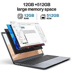 MELIUNA Laptop 15.6 Inch, 12GB DDR4 512GB SSD, Intel Celeron N5095(4M Cache, up to 2.9 GHz), Windows 11 Laptops Computer with USB Type-C, IPS FHD 1080P Display, 5G/2.4Ghz WiFi, USB3.0, Bluetooth 4.2