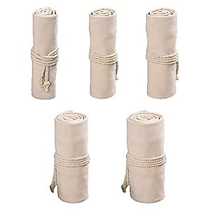MNTT Pencil Bag Convenient Brushes Storage Makeup Brush Holder Roll Up Stationery Storage Canvas Pen Curtain Pencil Case(72 Holes)