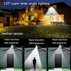 GLW 100W Solar Street Light, IP65 Solar Lights Outdoor Waterproof, Solar Lights for Outside with Remote Control and Motion Sensor for Yard,Garden, Stadium,Parking Lot (2 Pack)