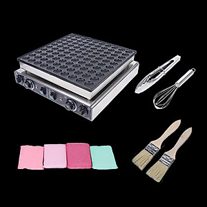 Mini Pancake Maker, 110V Nonstick Dutch Pancake Machine 100Pcs 1.8 Inch Each Poffertje Mini Waffle Pancake Baker