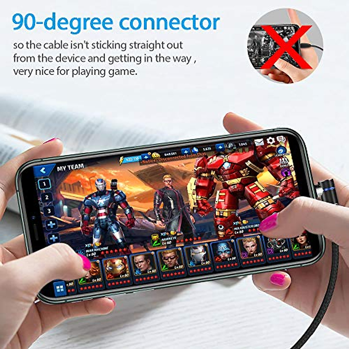 Terasako Magnetic Charging Cable 6-Pack [1ft/3ft/3ft/6ft/6ft/10ft], 3 in 1 Nylon Braided Magnetic Phone Charger, Compatible with Micro USB, Type C, iProduct and Most Devices