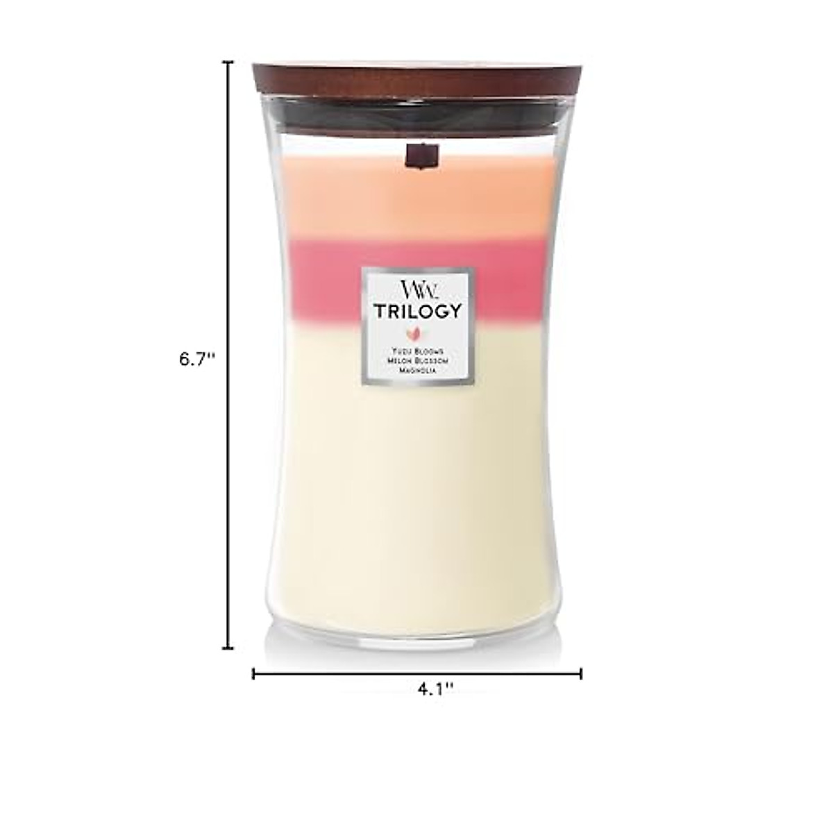 WoodWick Large Hourglass Candle, Blooming Orchard - Premium Soy Blend Wax, Pluswick Innovation Wood Wick, Made in USA