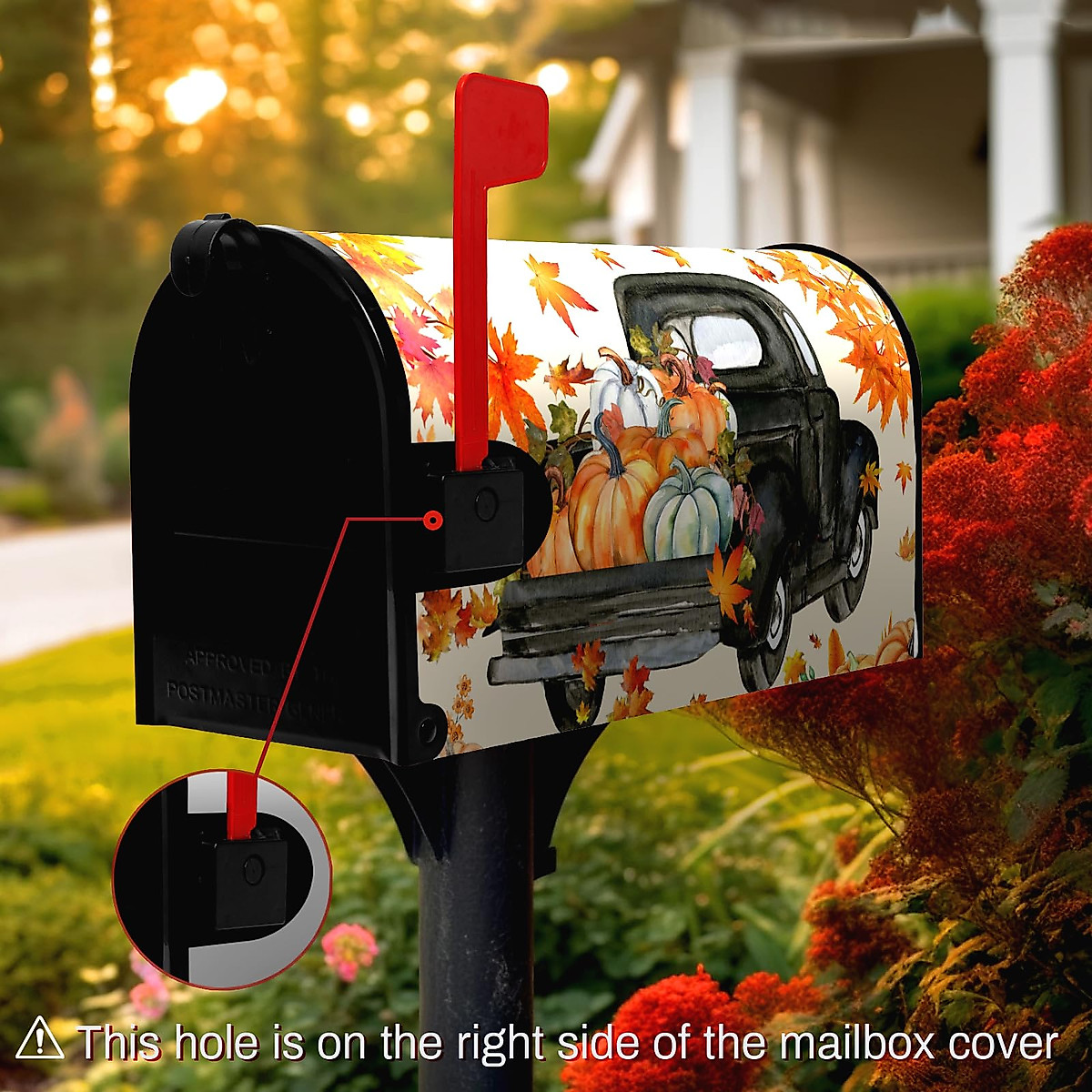 Dacawin Fall Harvest Mailbox Covers Magnetic Standard Size Thansgiving Pumpkin Mailbox Post Cover Maple Leaves Truck Mailbox Decor Waterproof Mailbox Wraps Mail Cover for Garden Yard 21 * 18 Inch