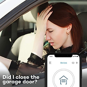 myQ Chamberlain Smart Garage Control - Wireless Garage Hub and Sensor with Wifi & Bluetooth - Smartphone Controlled, myQ-G0401-ES, White