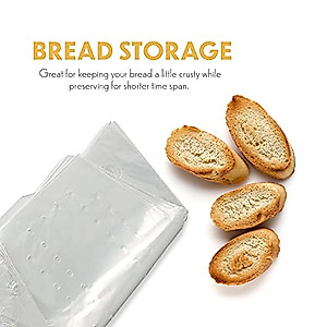 Perforated Plastic Bags For Vegetable Fruit Produce Grape Cherries Storage Bags With Ties, 50 Pack