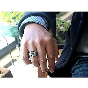 COSUMOSU Sterling Silver Our Lady of Guadalupe Virgin Mary Open Ring Adjustable for men