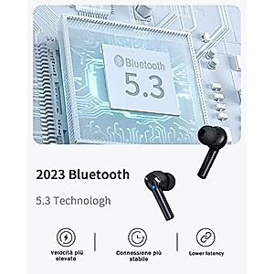 Wireless Earbuds Bluetooth 5.3 Headphones HiFi Stereo Wireless Headphones with 4 ENC Noise Clear Canceling Mic Wireless Headset with LED Display Charging Case 42H Playtime Touch Control IP7 Waterproof