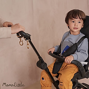 MomnLittle Multi-Purpose 2 Pack Stroller Hooks(Black) Leather Purse & Bags Hooks for Stroller Hook Accessories Bag Holder for Wagon Buggy