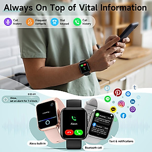 Gydom Smart Watch for Women -Answer/Dial Call & Alexa Built-in, 1.8" Touch Screen Fitness Watch with Heart Rate SpO2 Sleep Monitor, 100 Sport Modes, IP68 Waterproof Activity Tracker for iPhone Android