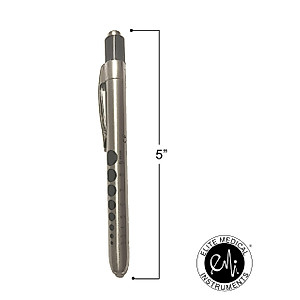 EMI Stainless Steel Diagnostic Medical Penlight with Pupil Gauge - Silver EPL-935
