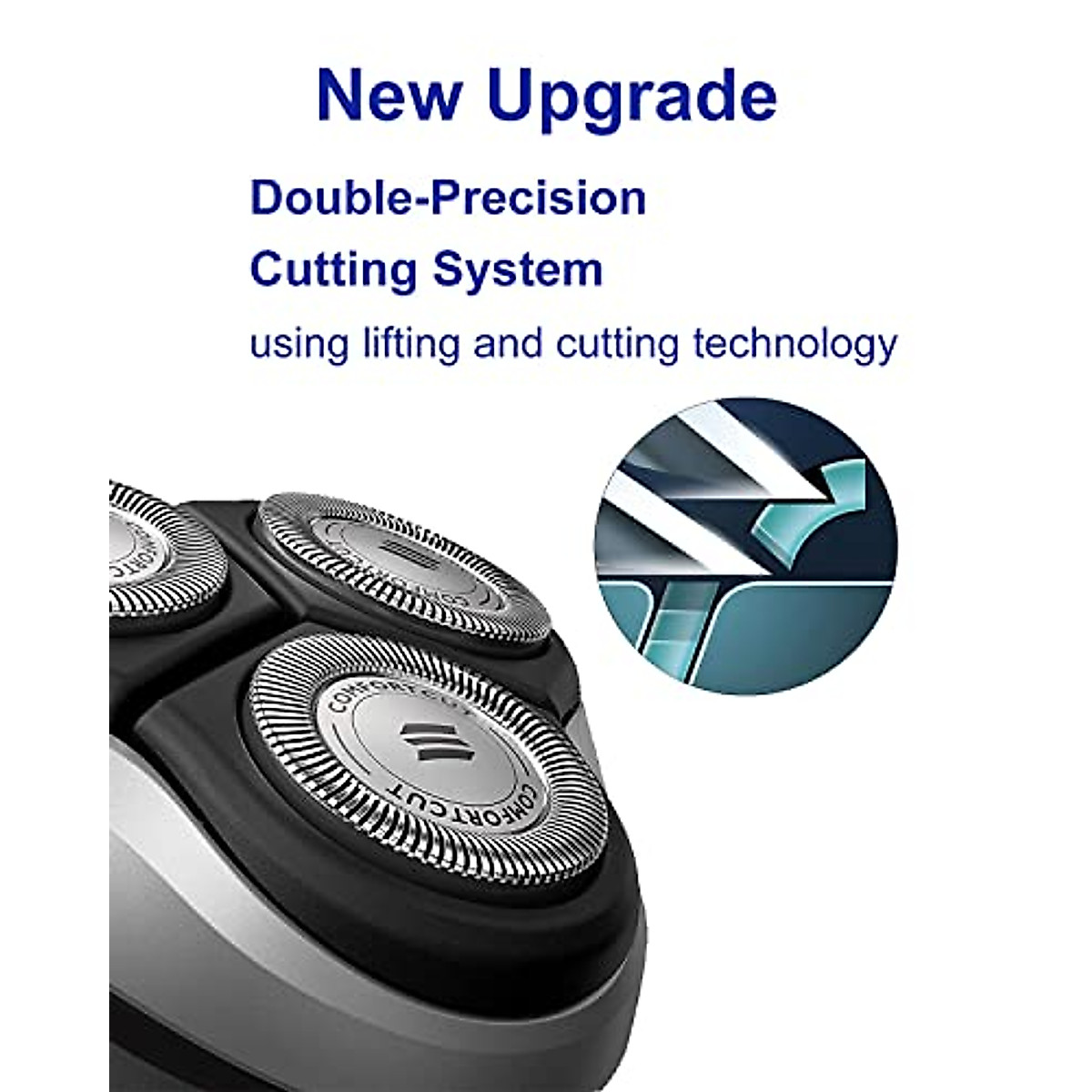 SH30 Replacement Heads Compatible with Shaver 2300 S1211/81, 3800 S3311/85, 3500 S3212/82, 2100 S1560/81, Series 3000 2000 1000 S738 Click and Style, 3Packs ComfortCut Shaving Heads, 1 Cleaning Brush