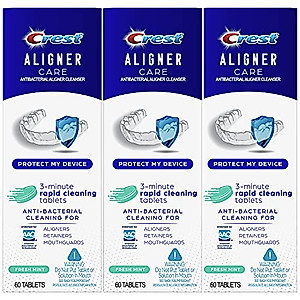Crest Aligner Care Rapid Cleaning Tablets for Aligners, Retainers, Mouthguards, 60-Count, Pack of 3