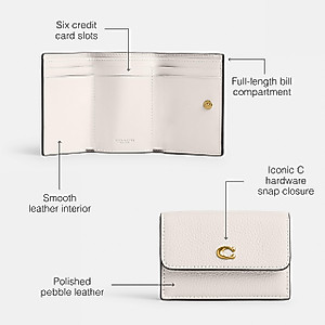 Coach Polished Pebble Leather Essential Mini Trifold Wallet