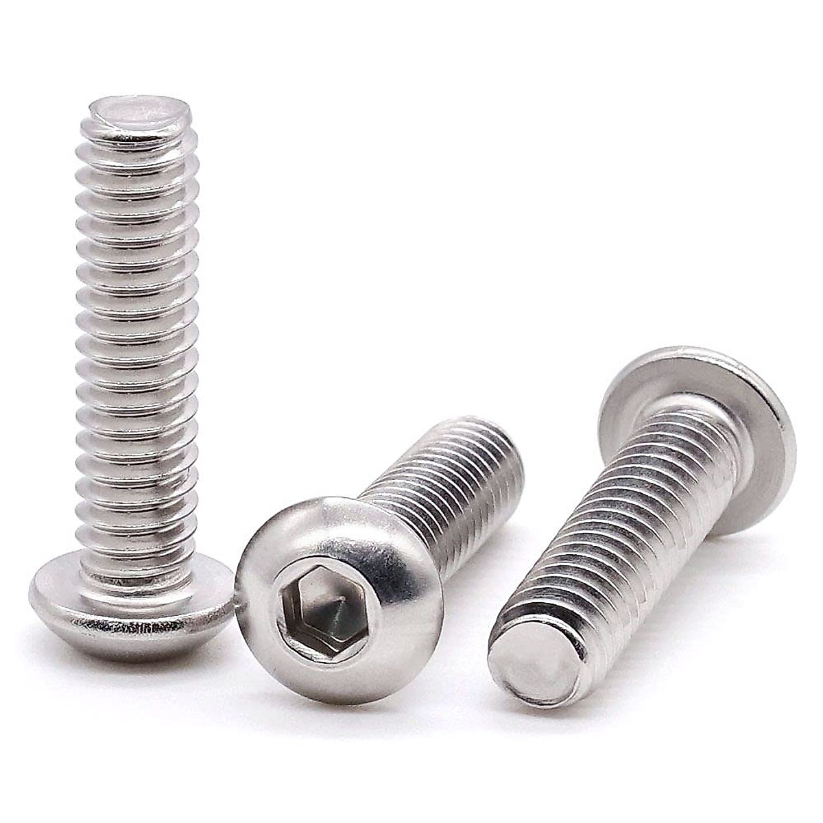 M6-1.0 x 25mm (30 pcs) Button Head Socket Cap Screws Bolts, 18/8 Stainless Steel 304, Fully Threaded, Machine Coarse Thread, Allen Hex Drive