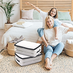 Fixwal 6pcs Clear Storage Bags with Zipper, Comforters Blankets Storage Bags Clothes Organizer Bed Sheet Storage for Toys, Sweaters, Bedding Sets, Closet (35l, 9.5 Gallons)