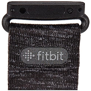Fitbit Sense Versa 3 Accessory Band, Official Product, Hook & Loop, Charcoal, Small