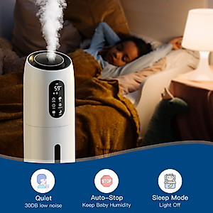 TOUTOUAN Humidifiers for Bedroom Large Room,9L/2.3GAL Large Top Fill Cool Mist Humidifier with Essential Oils Remote Control Whisper-Quiet for Baby Kids Adults Home Yoga Sleep Plant